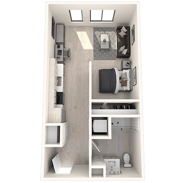 Studio 1-5 Bedroom Student Apartment Floor Plans | Trailside Student Living