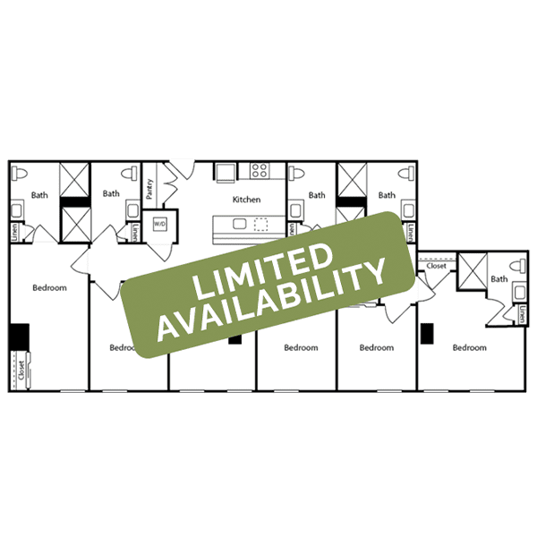 Studio 1-5 Bedroom Student Apartment Floor Plans | Trailside Student Living