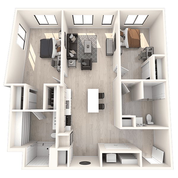 Studio 1-5 Bedroom Student Apartment Floor Plans | Trailside Student Living