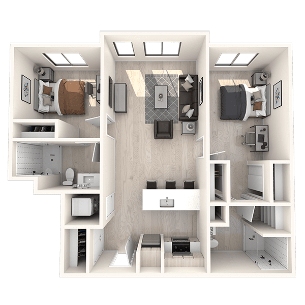 Studio 1-5 Bedroom Student Apartment Floor Plans | Trailside Student Living