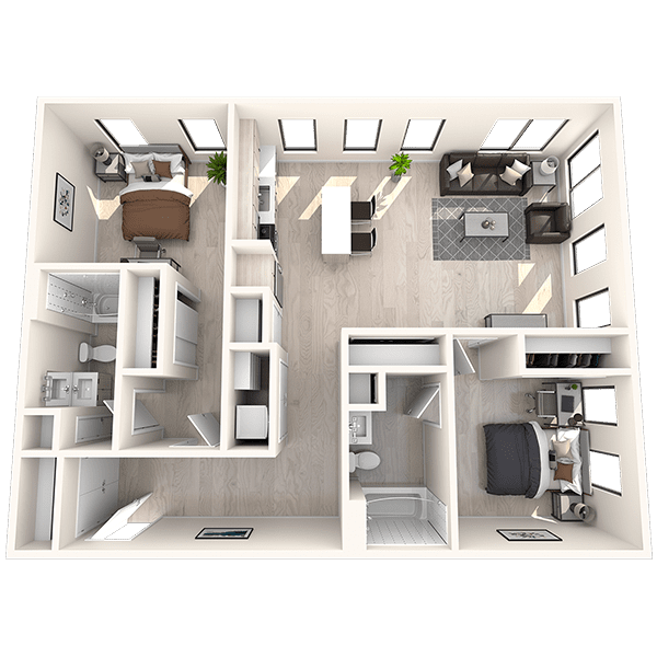 Studio 1-5 Bedroom Student Apartment Floor Plans | Trailside Student Living